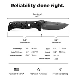 Benchmade - Adamas 275 Tactical Knife with Black G13 Handle (275GY-1)