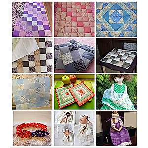 MSCFTFB 14 Pieces Assorted 7 Designs Square Fabric Bundles Sewing Square Patchwork Precut Fabric Scraps for DIY Quilting Applique Doll Dress Making (Green)