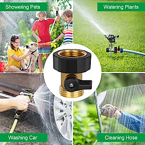 2PCS Garden Hose Shut Off Valve, 3/4 Heavy Duty Shut Off Valve, Hose On/Off Valve Garden Hose Connector, 4 Extra Rubber Washers.