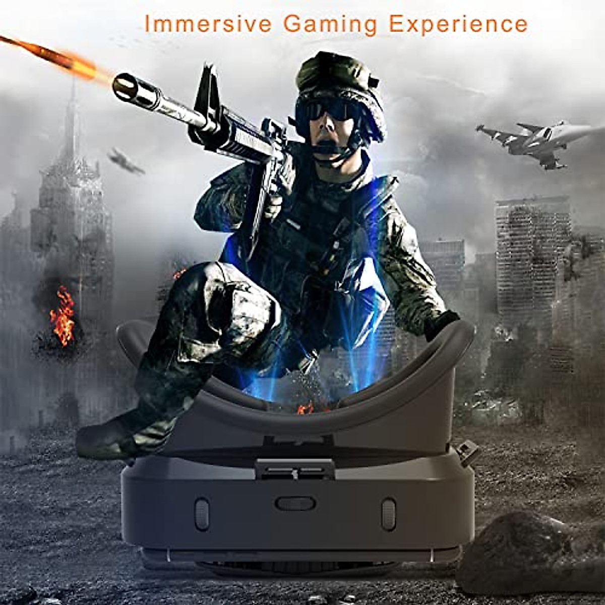 Thafikzi VR Headset Virtual Reality Glasses for Phones VR Gear 3D Glasses for Cell Phone, Virtual Reality Goggles for 3D Movies/ Games, Compatible with Android/ iOS Phones from 4.7 to 7 Inches