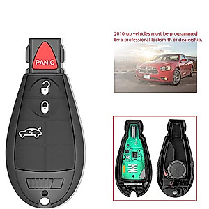 4 Button Key Fob fit for Chrysler 300 2008-2011/ Dodge Durango 2008-2013, Challenger 2008-2014, Journey 2009-2013, Charger 2008-2012, Grand Caravan 2008-2014 for FCC: M3N5WY783X IYZ-C01C (Set of 2)