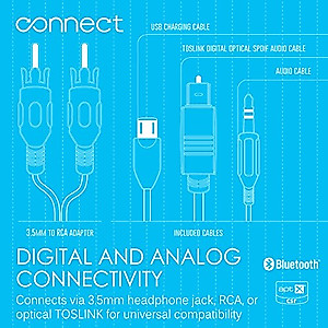 MEE audio Connect Bluetooth Audio Transmitter for up to 2 Bluetooth Wireless Headphones/Speakers, Bluetooth Adapter with AptX Low Latency for TV/PC/Airplane/Gym with 3.5mm Jack/AUX/RCA/Optical input