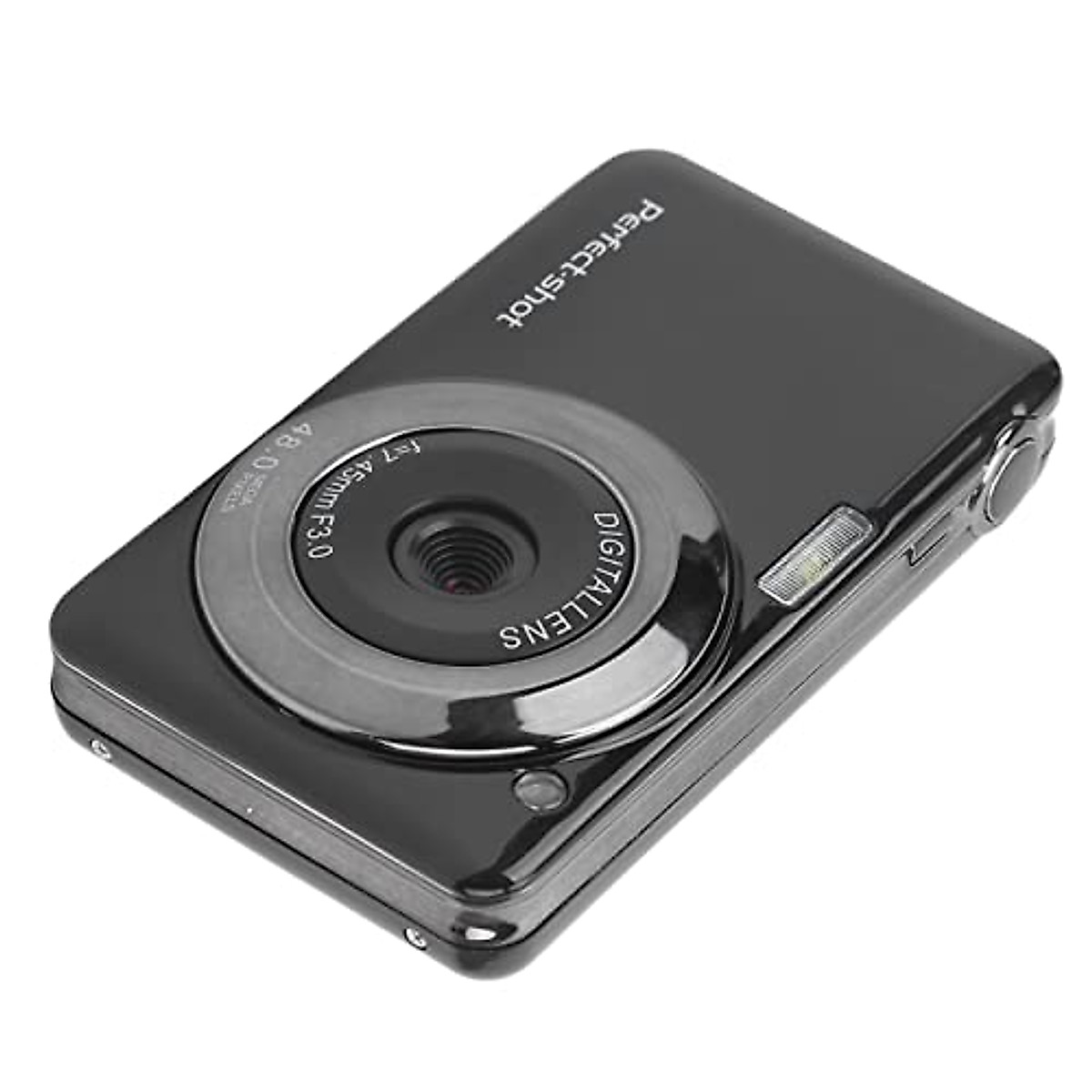 Jopwkuin 48MP Digital Camera, Continuous Shooting Portable Digital Camera Self Timer Single Shot ABS for Beginners(Black)