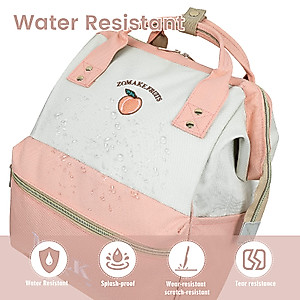 ZOMAKE Travel Laptop Backpack for Women Men:Anti Theft Water Resistant College School Bag - Computer Bookbag Business Work Backpacks Fits 15.6 Inch Laptop (Peach)