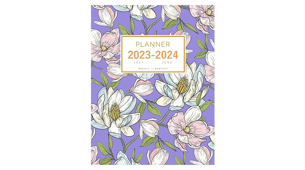 Planner July 2023-2024: Weekly & Monthly Organizer | Magnolia Flower Design