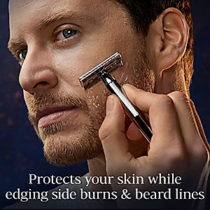 King C. Gillette Safety Razor with Chrome Plated Handle and 5 Platinum Coated Double Edge Safety Razor Blade Refills