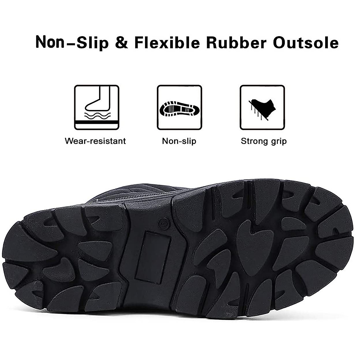 ALEADER Winter Boots for Men, Waterproof Snow Boots Hiking Shoes Black 12 D(M) US