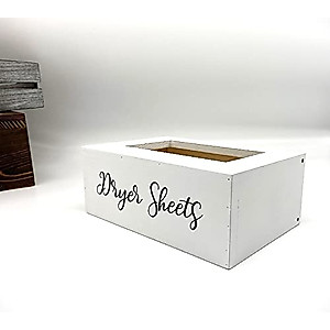Laundry Dryer Sheet Storage Box/Dispenser for softener, fabric sheets. Elegant & classy to enhance any laundry area, WHITE