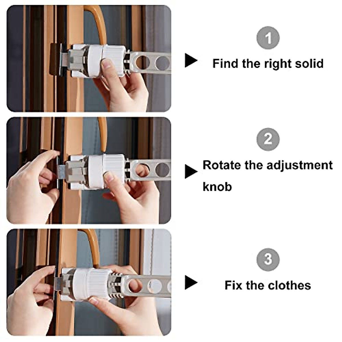 AHANDMAKER 2 Sets Portable Clothes Drying Rack Hangers with 8 Hanging Holes, Window Frame Clothes Hanger for Traveling, Multi Functional Space Saver Clothes Rack, Grey