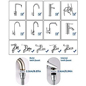 Kitchen Faucet Aerator Sink Tap Sprayer Head, 3 Molds Adjustable Faucet Sprayer, 360° Rotatable Faucet Extension Tubes, Booster, Water Saving and Anti-Splash