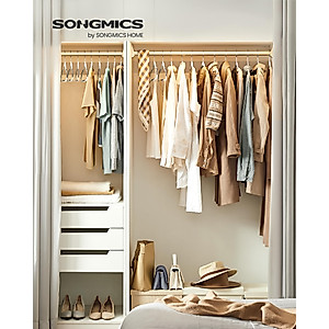 SONGMICS Clothes Hangers, Pack of 30 Plastic Coat Hangers, Space-Saving, Cloud White and Dark Gray UCRP050W03