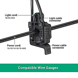 EDISHINE 6-Pack Low Voltage Wire Connector, Landscape Lighting Cable Connectors Waterproof for Landscape Lighting/Pathway Light/Spotlight, 10/12/14/16/18 Gauge Cables Compatible,UL Listed