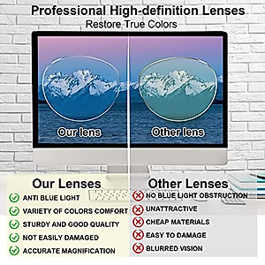 LADEESSE Readers for Women Oprah Style 3 Pack Square Reading Glasses with Spring Hinge Blue Light Blocking Ladies (Black+Grey+Blue, 3.00)