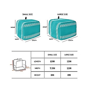 Toaster Cover, 4 Slice Toaster Cover Farmhouse Aqua White Stripe Kitchen Small Appliance Covers, Dust and Machine Washable Bread Maker Cover (12w X 11d X 8h)