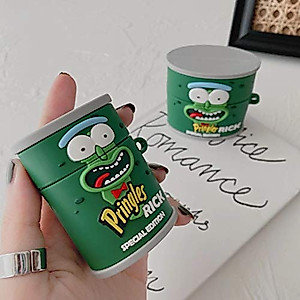 HAOZOHAO Compatible with AirPods Pro Case [3D Rick and Morty Cute Unique Cartoon ] Personalized Custom Skin Silicone Protective Cases(Green)