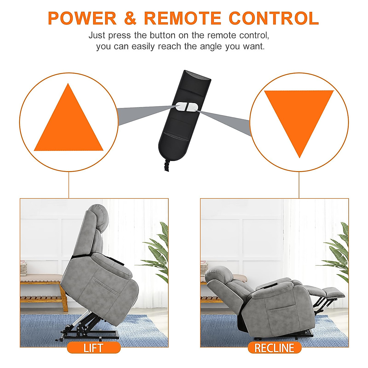 cinkehome Power Lift Recliners Chair for Elderly, Small Electric Power Recliner Chair for Seniors with Remote, Power Recliners on Clearance, Lift Chairs Indoor