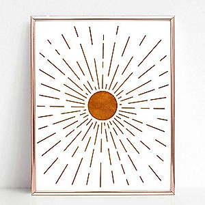Abstract Sun Art Print, Boho Decor, Stay Close to People Who Feel Like Sunshine, Sunshine Wall Decor, Wall Art Set, Sun Wall Decor, Set of 2 Prints - 8x10 inch - No Frame