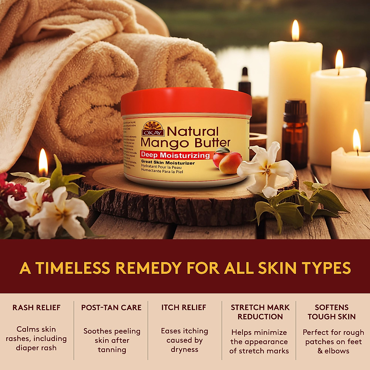 Okay Mango Butter100% Natural | Deep Conditioning , Hydration & Smooth | 7 Oz (Package May Vary)