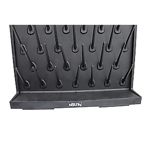 INTBUYING Bottle Drying Rack Pegboard Wall Mounted Desk Black 52 Pegs Removable PP Glassware Drying Draining Rack Education&lab Cleaning Equipment