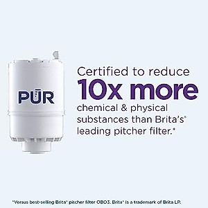 PUR Faucet Mount Water Filtration System, 2-in-1 Powerful Filtration with Lead Reduction, Horizontal, White, PFM150W