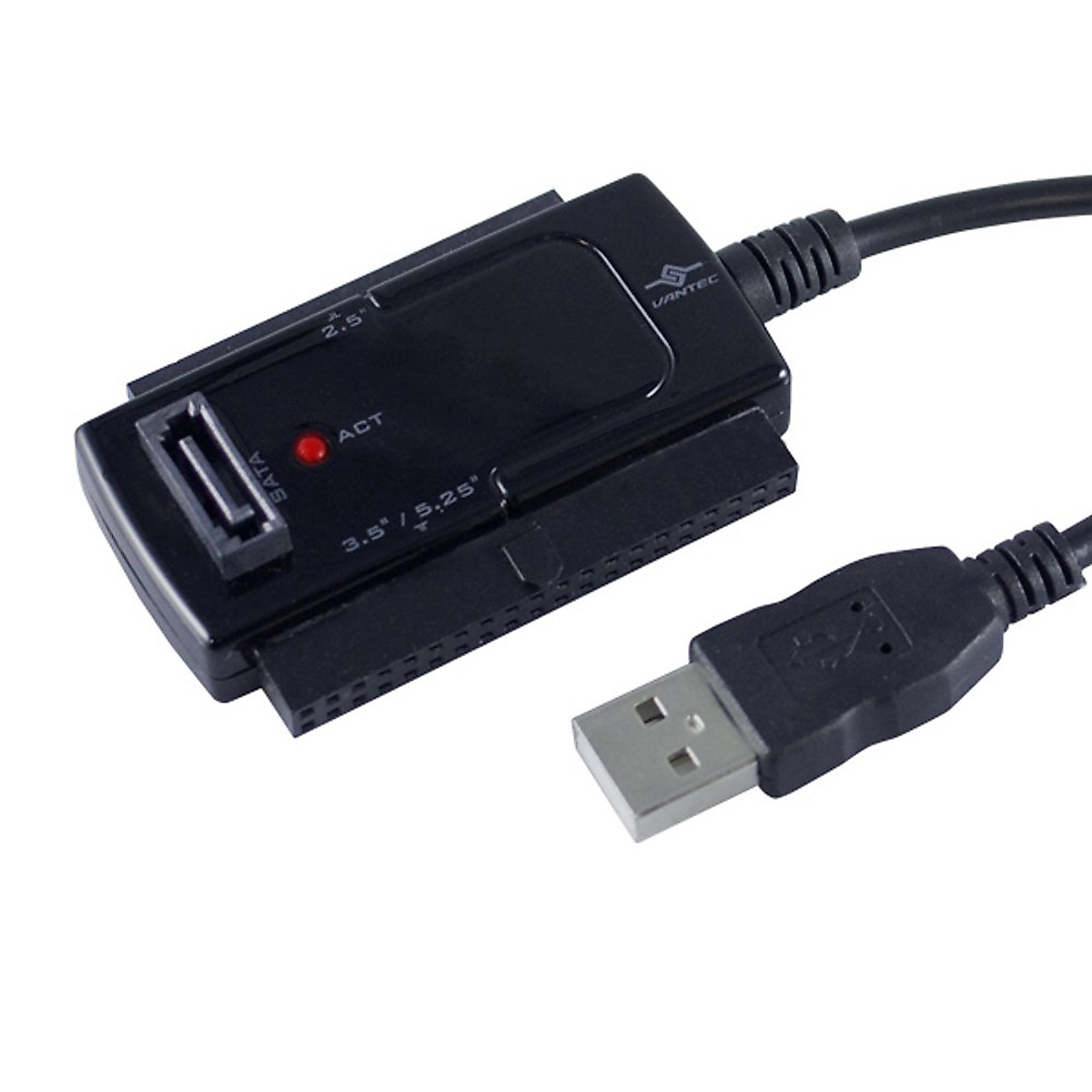 Vantec CB-ISATAU2 SATA/IDE to USB 2.0 Adapter Supports 2.5-Inch, 3.5-Inch, 5.25-Inch Hard Disk Drives (Black)