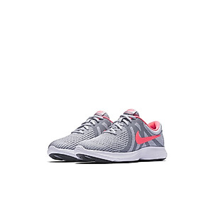 Nike Unisex-Child Revolution 4 (GS) Running Shoe, Wolf Grey/Racer Pink-Cool Grey-White, 6 M US Big Kid