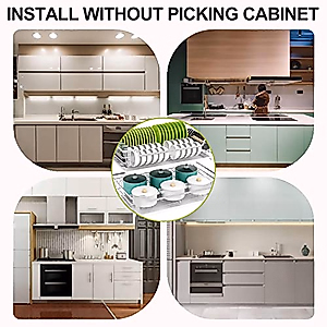 2 Tier Pull Out Cabinet Drawer Organizer Heavy Duty Pull Out Spice Rack 304 Stainless Steel Deepen 47cm Kitchen Slide Out Storage Shelf for Cans, Bakeware for Pantry, Cupboard, Bathroom Cabinet (59W*