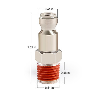 ChillWaves Automotive T-Style Air Plug, 1/4" NPT Male Pneumatic Plugs, Air Compressor Accessories Fittings(10-PACK)