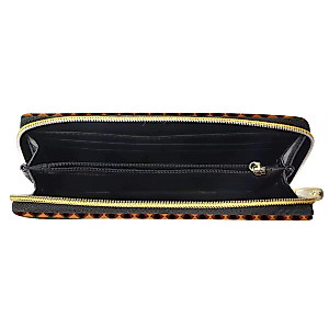 TSVAGA Turquoise PU Leather Wallets Long Style Zip Around with Aztec Horse Printed for Women Girls Travel Shopping Daily Use Hand Purse RFID Blocking Cluch Bag Credit Card,Coin Storage Money Clip