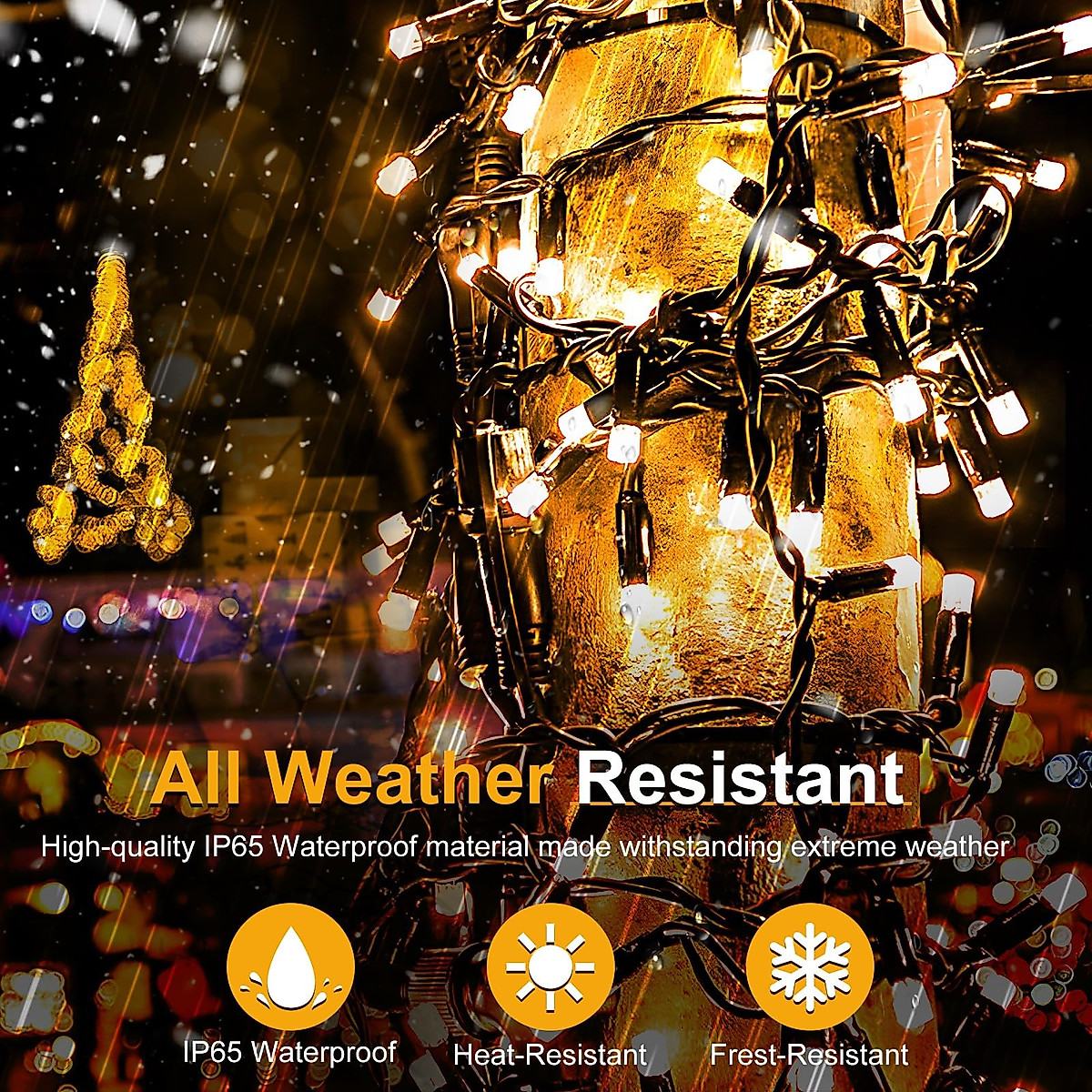 Christmas String Lights Outdoor, 328 FT 800 LED Christmas Tree Lights with 8 Modes and Timer, RF Remote Control Waterproof Warm White Fairy Lights for New Yard Garden Party X-mas