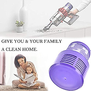 LhhTing Replacement V10 Filters for Dyson V10 Cyclone Series, V10 Absolute, V10 Animal, V10 Total Clean, SV12, Replace Part No. 969082-01, 3 Pack Filters and 1 Clean Brush