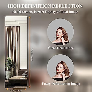 LVZORY Wall Mounted Mirror Full Length,47" x 14" Over The Door Mirror,Hanging Mirror Full Body Mirror,Vanity Makeup Dressing Mirror