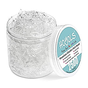 HOYOLS Clear Elastic Hair Bands, 2500 Small Rubber Bands Braids for Girls Kids Women Non-Slip Tiny Soft Hair Ties Braiding Hair Accessories Value Pack TPR