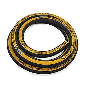 HOLDWIN Sandblast Hose 3/4" ID,1.25" OD,10 Ft Long Heavy Duty Rubber Sandblaster Hose Sandblasting Gun Sandblaster Cabinet