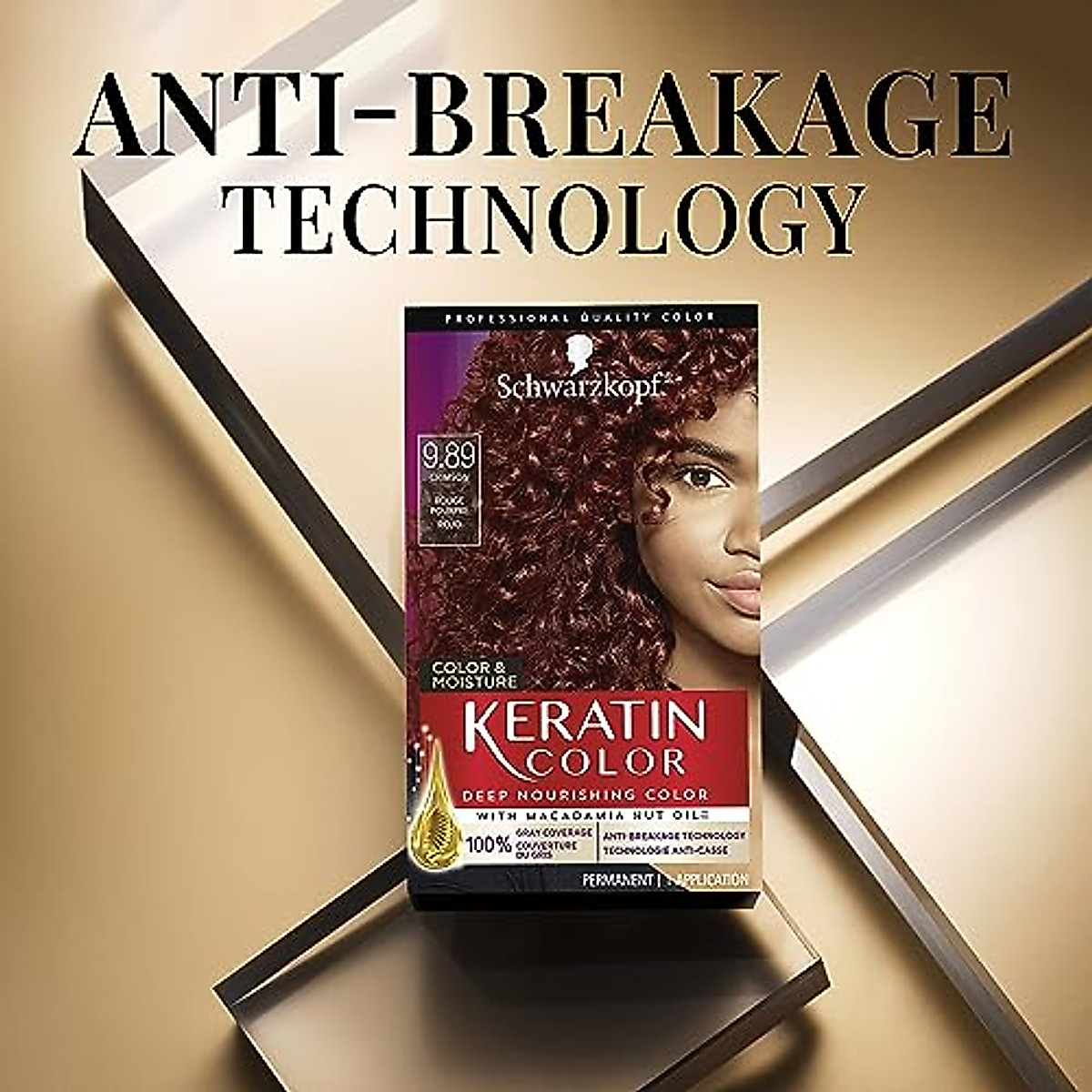 Schwarzkopf Keratin Color, Color & Moisture Permanent Hair Color Cream, 9.89 Crimson
