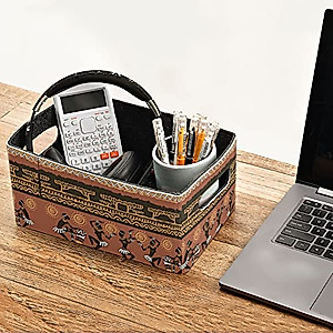 Africans Dancing Storage Basket Felt Storage Bin Collapsible Felt Storage Empty Gift Baskets Organizer for Kids Bedroom Magazine