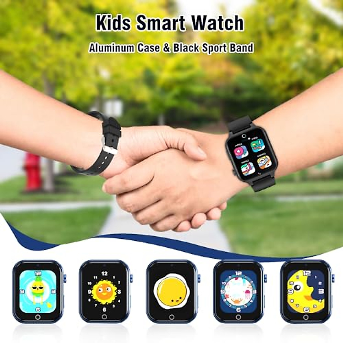 Goodatech Smart Watch for Kids 4-12 Years Boys Girls, 26 Puzzle Games,HD Camera,Video Music Player,Pedometer,Flashlight,Calendar Stopwatch Timer,Alarm Clock, Aluminum Case,Sport Band (Black)