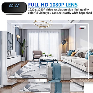 VANCHEER Hidden Camera Clock WiFi Spy Cameras 1080P HD Wireless Indoor Security Camera Nanny Cam with Motion Detection, Remote View for Home and Office Surveillance No Audio Function