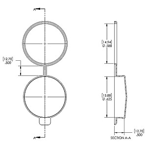 Caplugs VTC-625-8 VTC Series – Vinyl Tethered Cap, 600 Pack, Black Plastic, Cap ID 0.625" x Height 0.500" x Tether ID 0.598" Removable, Reusable, Protective Closures, Dust and Dirt Seals (99192603)