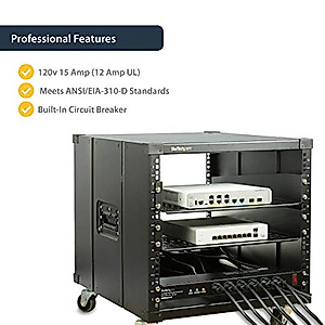 StarTech.com 16 Outlet Horizontal 1U Rack Mount PDU Power Strip for Network Server Racks - Surge Protection - 120V/15A - 6ft Power Cord (RKPW161915)