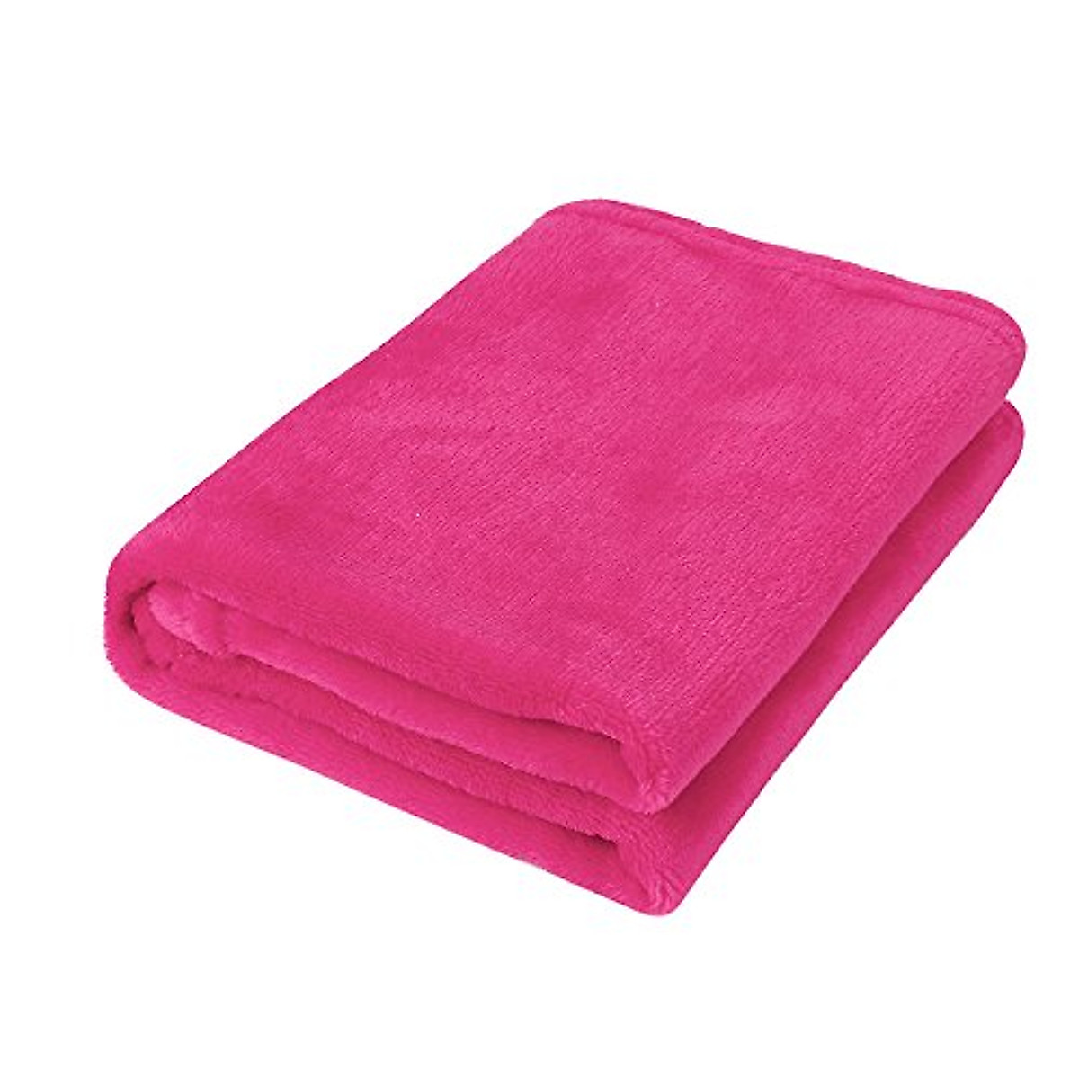 Firzero Throw Blanket Bed Blanket for Kids & Adults, Comfortable Warm Anti-Static Flannel Throw Blankets, 19x27 Inch Solid Color Plush Warm Blanket for Sofa, Car, Travel, Home, Office (Hot Pink)