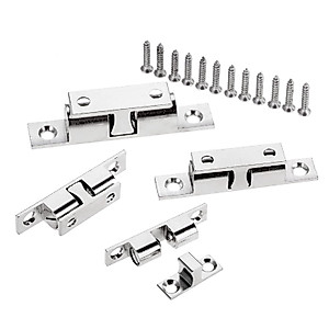 DDXPT 1Pc Silver 42/50/60/70mm Brass Touch Beads Lock Door Spring Clip Cabinet Door Catches Double Ball Catch Home Cupboard Door Latch (Size : L)