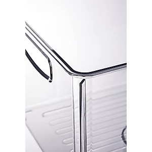 Elysolpluv Acrylic Storage Box 3 Pieces (Large, Medium And Small), Grocery Storage Box With Handle, Suitable For Refrigerator, Kitchen And Countertop Storage. (Green)