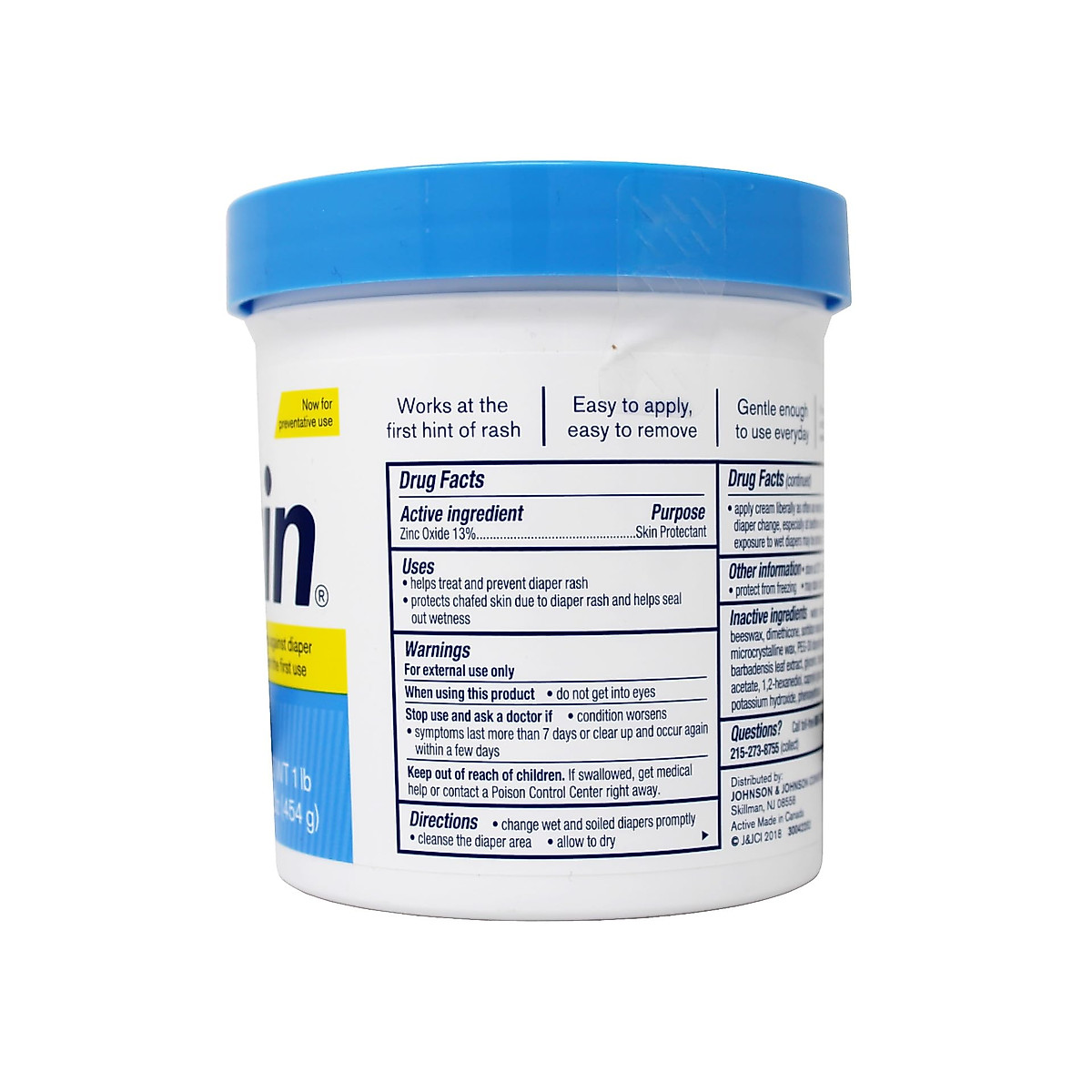 Desitin Daily Defense Baby Diaper Rash Cream with Zinc Oxide to Treat, Relieve & Prevent diaper rash, Hypoallergenic, Dye-, Phthalate- & Paraben-Free, 16 oz