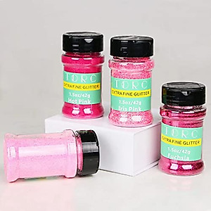 TORC 6 oz Pink Fine Glitter Set, Iridescent Pink Hot Pink Fine Glitter for Resin Crafts Tumblers Slime Cosmetic Nail Art Makeup Festival Decor