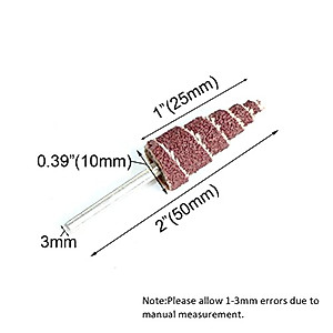 3x10 mm Cone Shape Abrasive Flap Wheel,Sandpaper Grinding Head for Rotary Tool, 3mm Shank 45Pcs,Used for Groove, Gap, Corner polishing