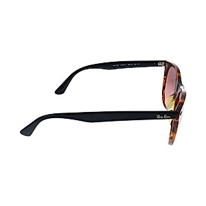 Ray-Ban Rb2185f Wayfarer II Low Bridge Fit Polarized Round Sunglasses, Red Havana/Photochromic Red Gradient Bordeaux, 55 mm