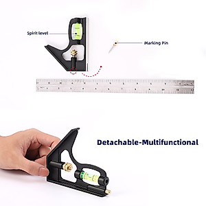 Rafter Square and 12 inch Combo Square Set, Aluminum, Blue