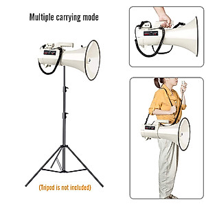 My Mealivos 75 W 2000 Professional Yard Sound Range Heavy PA Bullhorn Megaphone Speaker, Adjustable Volume, Loud Hand Held Megaphone, Outdoor Activities, Coaching, Football, Baseball, Hockey(Ivory)