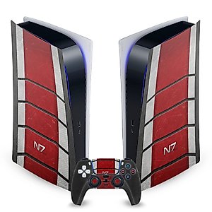 Head Case Designs Officially Licensed EA Bioware Mass Effect N7 Logo Armor Graphics Vinyl Faceplate Gaming Skin Decal Compatible With Sony PlayStation 5 PS5 Digital Console and DualSense Controller